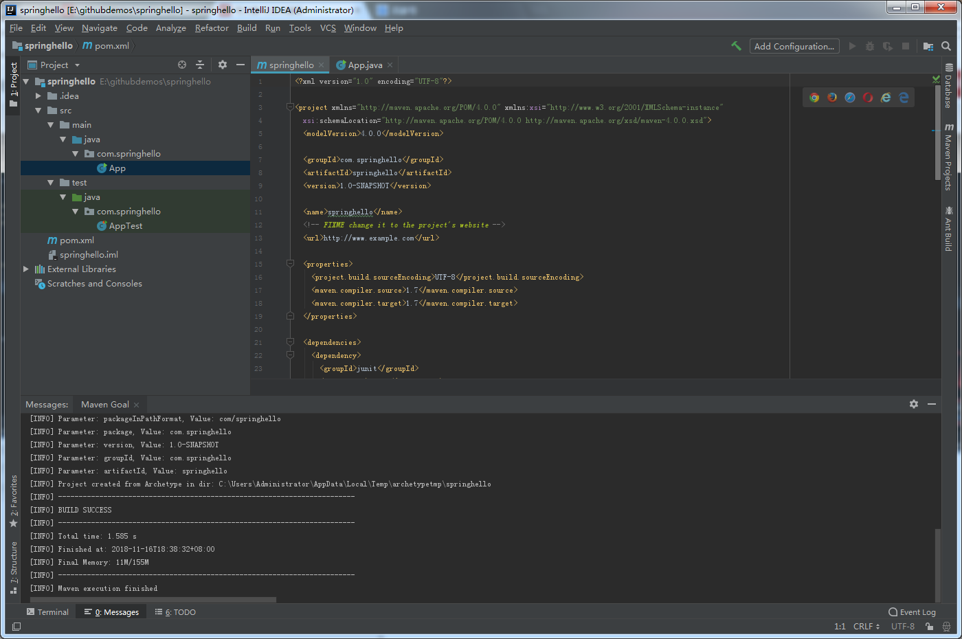 使用IntelliJ IDEA通过Maven创建Spring的HelloWord（超详细图文教程）_idea spring maven jsp helloworld-CSDN博客