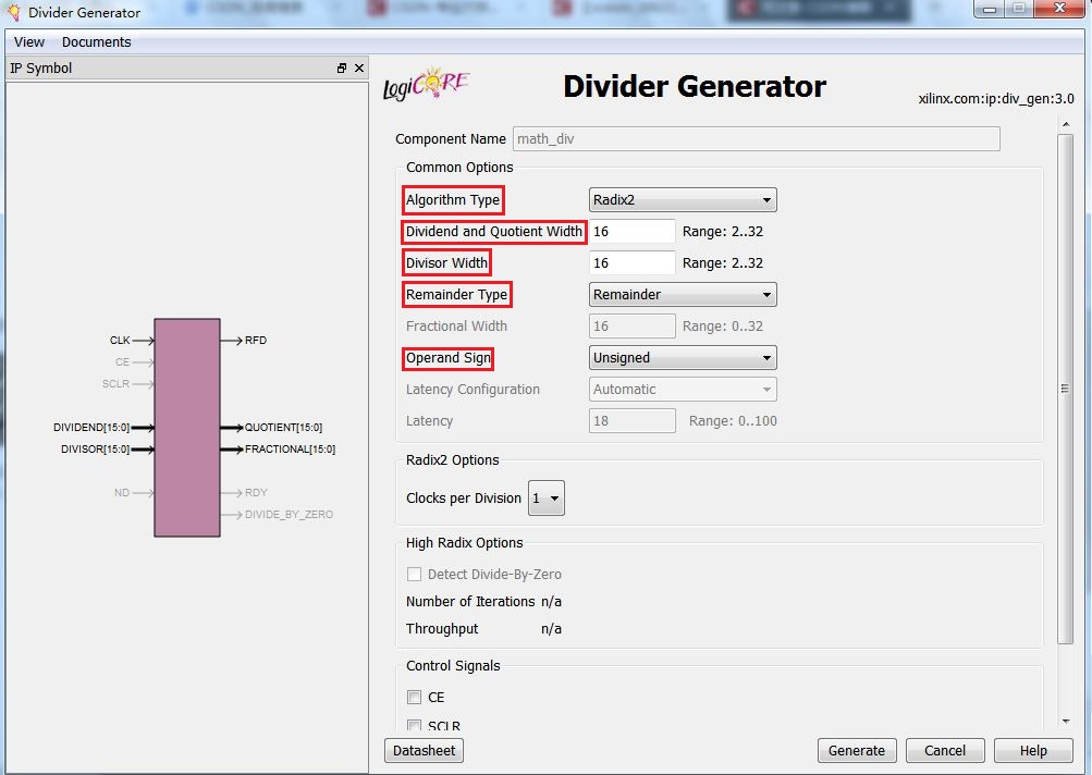 XILINX ISE14.7 除法器 IP Divider Generator的使用教程-CSDN博客