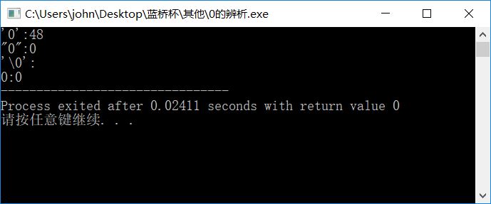 C/C++ 中‘0’ “0” ‘\0’ 0的辨析-CSDN博客