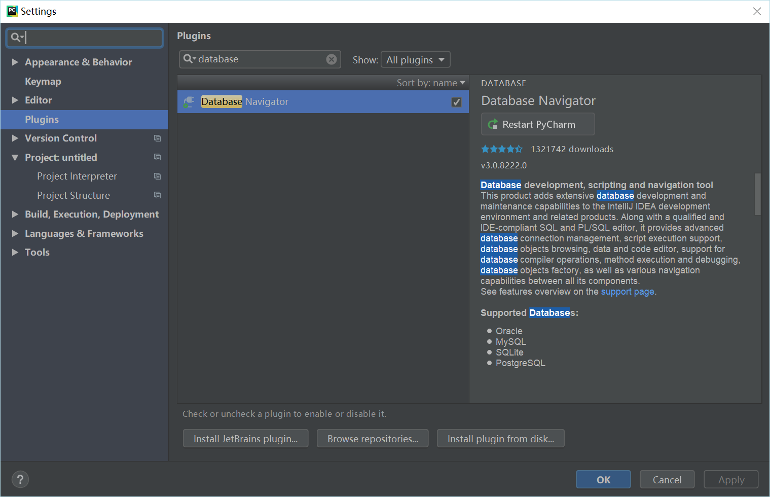pycharm社区版的database navigator显示问题_database navigator部分图标无法显示-CSDN博客