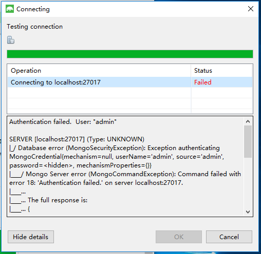RoboMongo 无法连接MongoDB（Exception sending message）（Exception authenticatig）-CSDN博客