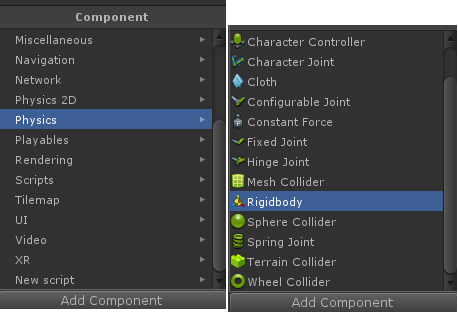 unity | 添加物理身体Rigidbody、自由落体、相互碰撞、静态刚体_unity物理属性添加-CSDN博客