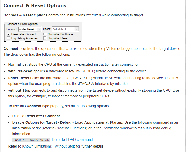 Keil5,Debug调试模式下，Connect& Reset Options的操作你真的懂了吗？_keil5 under reset-CSDN博客