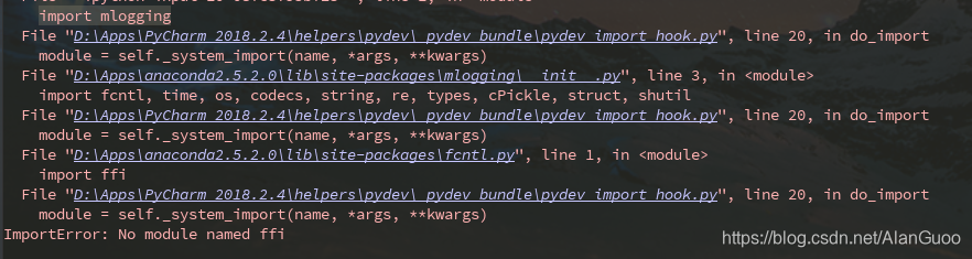 Import Mlogging,no Module Named Ffi,import Fcntl 报错modulenotfounderror No Module Named Ffi Csdn博客
