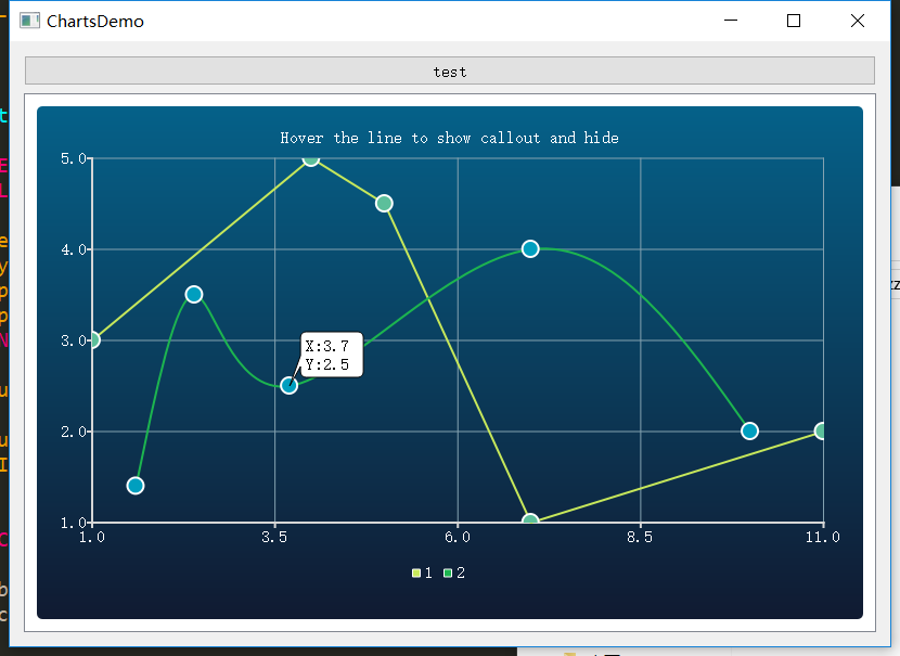 QtChart实现曲线图表绘制之直角坐标系（支持曲线消隐、数据点突出、数据驱动刷新、鼠标进入显示数值）_qtchart 设置突出显示数据点 无效-CSDN博客