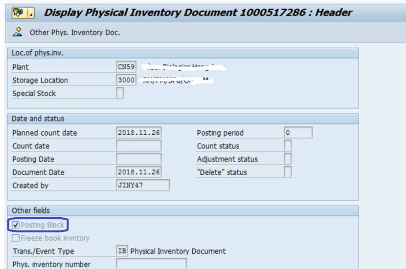 SAP MM 盘点凭证上的posting block_sap系统bp is blocked for posting-CSDN博客