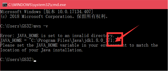 Error: JAVA_HOME is set to an invalid directory. JAVA_HOME = "C:\Program Files\Java\jdk1.8.0_171 ...