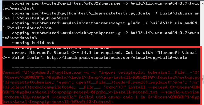 Command "d:\python3.7\python.exe -u -c "import setuptools, tokenize;__file__='-CSDN博客