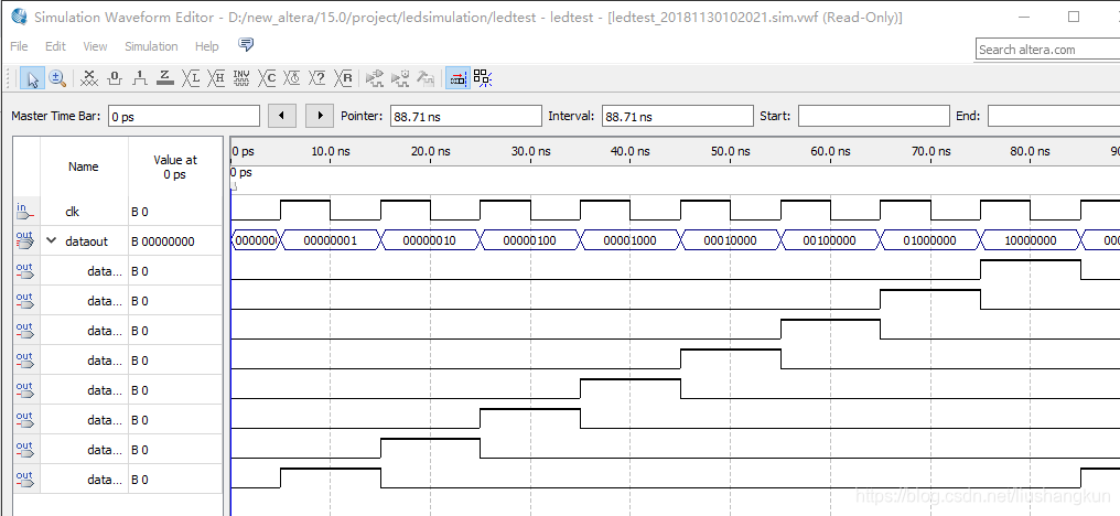 Quartus 150 Verilog语言实现led流水灯 仿真入门quartus仿真灯显 Csdn博客 4552