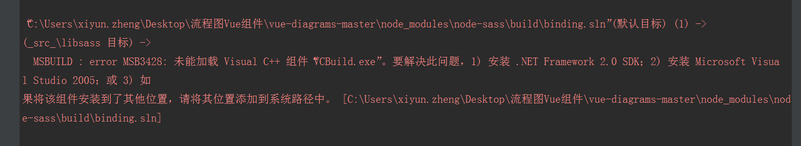 Npm Install报错：msbuild Error Msb3428 未能加载 Visual C 组件“vcbuildexe” Csdn博客 