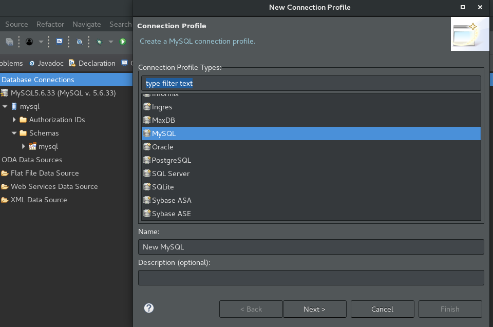 使用eclipse视图工具Data Source Explorer连接mysql (centos7环境)_sts data source explore-CSDN博客