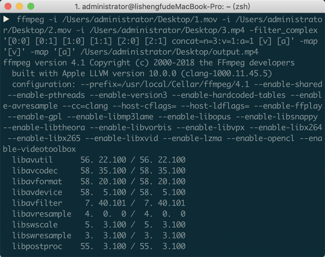 Mac Ffmpeg 合成视频_macos ffmpeg视频拼接-CSDN博客
