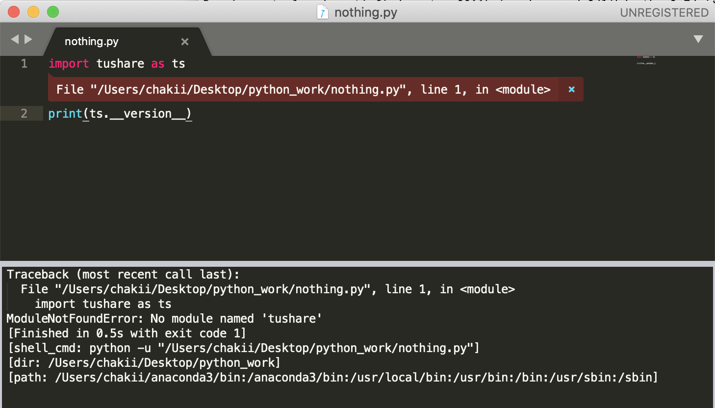 求助！！！安装了tushare，但是无法调用_tushare安装了不能用-CSDN博客