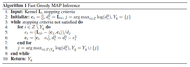 《基于行列式点过程的推荐多样性提升算法》原理详解_fast greedy map inference for determinantal point -CSDN博客
