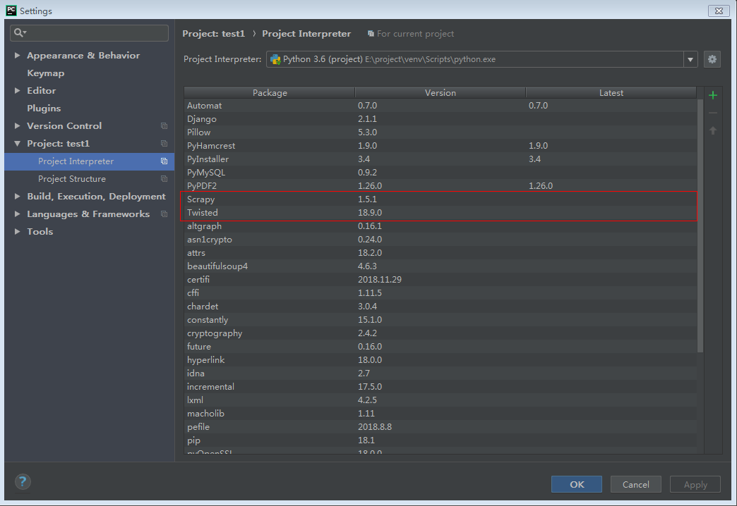 Python_Scrapy安装问题及解决_使用pip命令安装后在pycharm仍不能导入_安装了scrapy,但是依然显示no module named 'scrapy-CSDN博客
