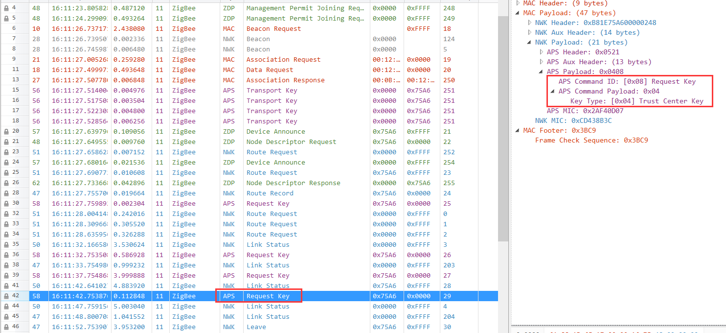 ZigBee network key及truster center link key等相关key_link key。install code-CSDN博客