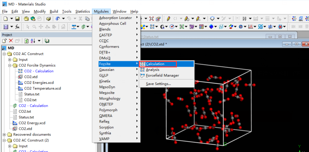 Materials Studio Molecular Dynamics MD (CO2 as an example) - Programmer ...