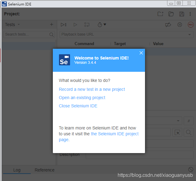 Selenium Ide第一个测试用例selenium Ide 测试163 Csdn博客