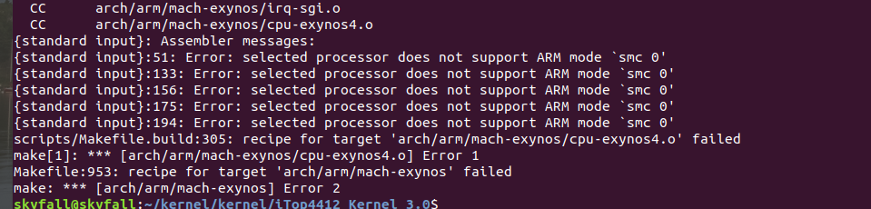 解决编译内核时“ Error: selected processor does not support ARM mode 'smc 0'”相关问题_error: selected ...