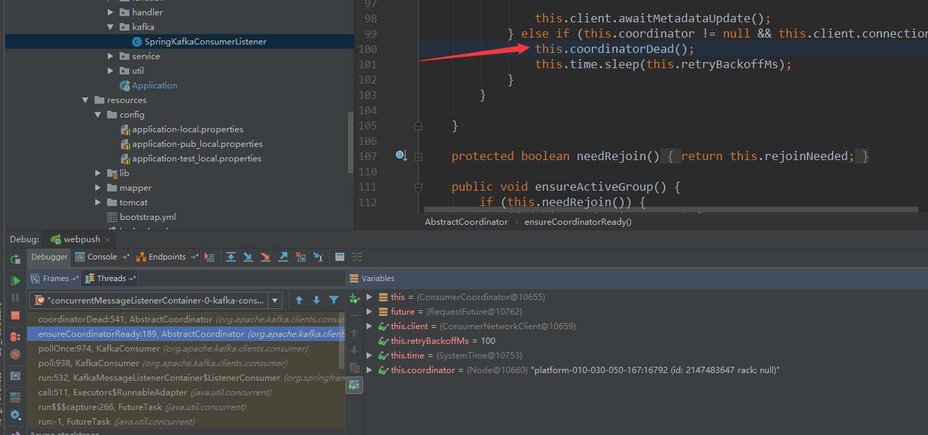 java kafka consumer不消费，报错marking the coordinator (id rack null) dead for group_marking the ...
