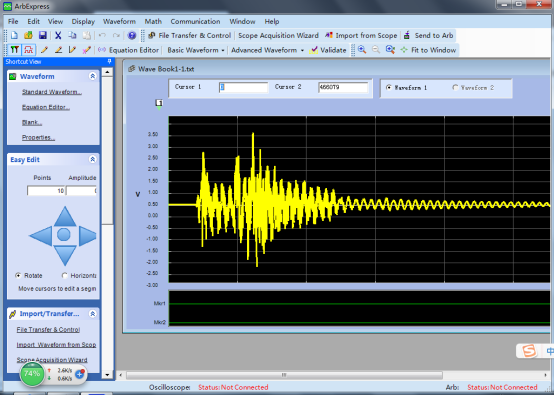 ArbExpress Application软件如何从外部导入txt转换成tfw导入到任意波形信号发生器（AFG1062任意波形信号发生器 ...