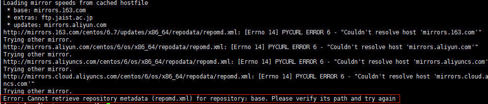 错误：Cannot retrieve repository metadata (repomd.xml) for repository: XXXX（解决方法）-CSDN博客