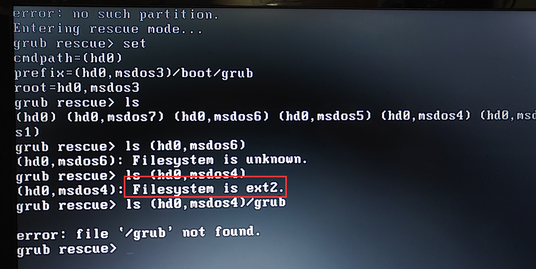 双系统window更新后，开机引导错误，grub rescue修复_filesystem is ext2-CSDN博客