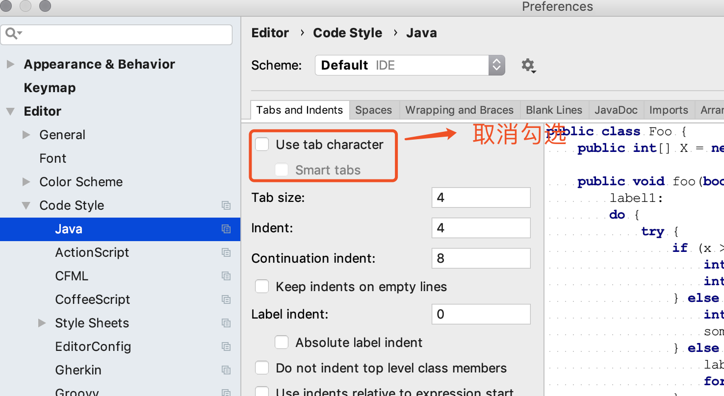 IDEA 中的 Tab 键修改_idea设置代码tab长度-CSDN博客
