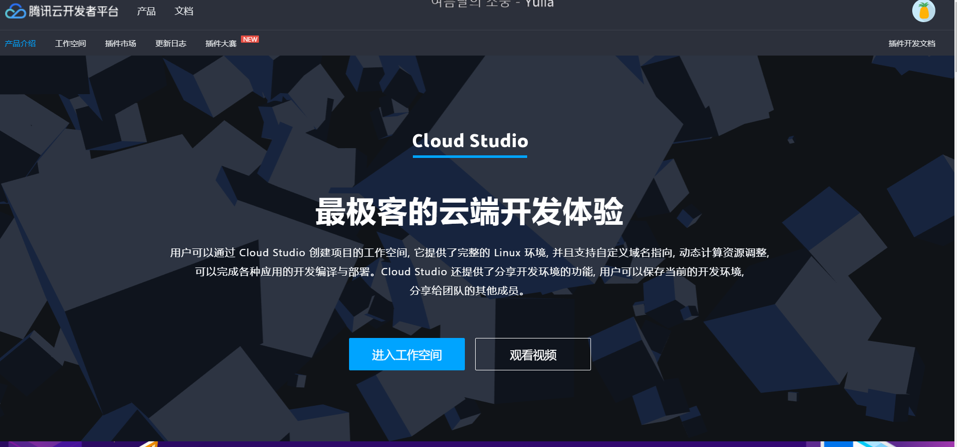 Cloud studio 使用体验及分享一些有意思的小东西。_在cloudstudio中运行旋转的甜甜圈程序-CSDN博客