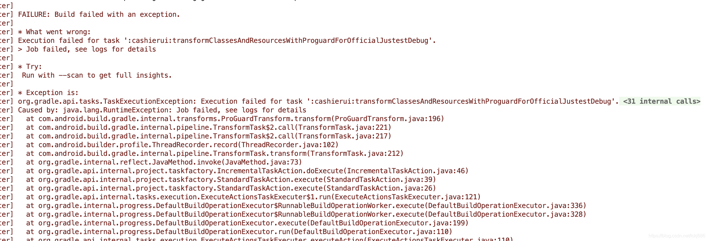 Faqrun With Stacktrace Option To Get The Stack Trace Run With Info Pr Debug Csdn博客