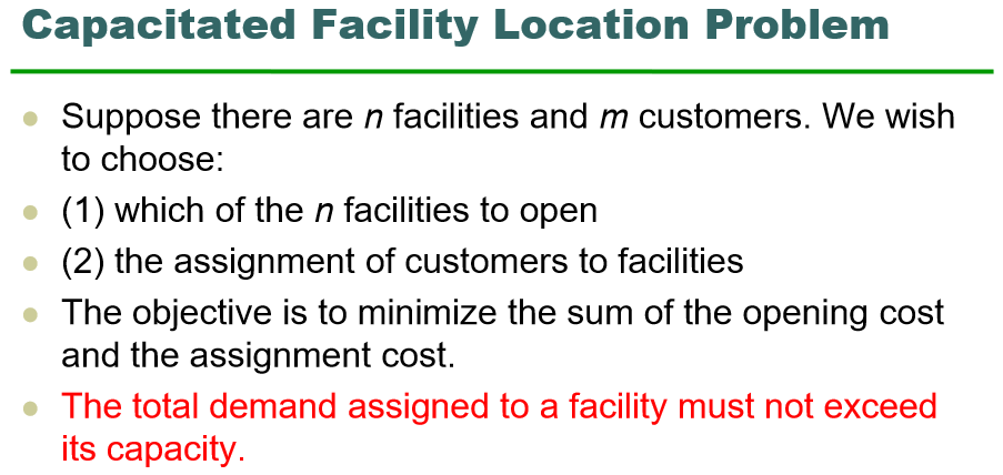 Capacitated Facility Location Problem容量有限设施选址问题-CSDN博客