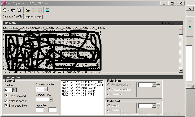 数据导入oracle数据库库表（csv格式导入）oracle导入csv数据字段分不开 Csdn博客