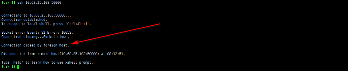 解决使用Xshell通过ssh连接linux出现Connection closed by foreign host.提示_linux dubbo connection closed by ...