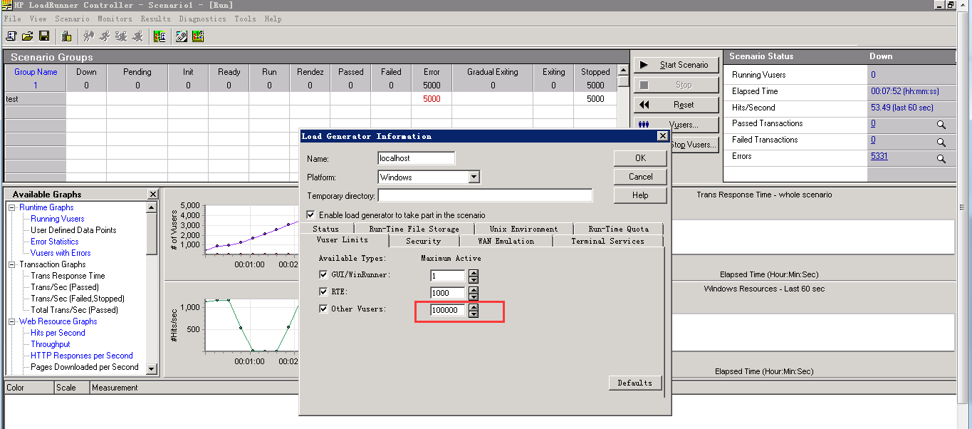 LoadRunner运行场景报错处理方式