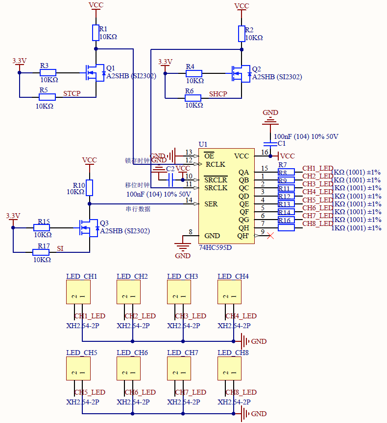 Stm32三线控制八个发光二极管74hc59574hc595d Stm32代码 Csdn博客 