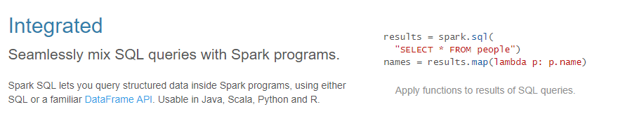 Spark Sql介绍和特点无缝地将sql查询与spark程序整合。spark Sql允许使用sql或熟悉的dataframe Csdn博客 8394