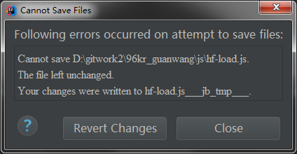 idea 编辑代码出现：following errors occurred on attempt to save files和Unable to save settings: Failed 的 ...