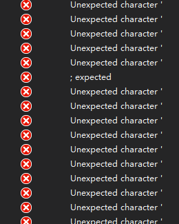 【ASP.NET】新建项目，编译失败，出现Unexpected character的解决方法_unexpected character