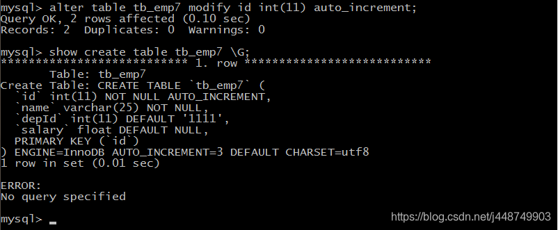 修改mysql表的字段为自增长修改字段自增 Csdn博客