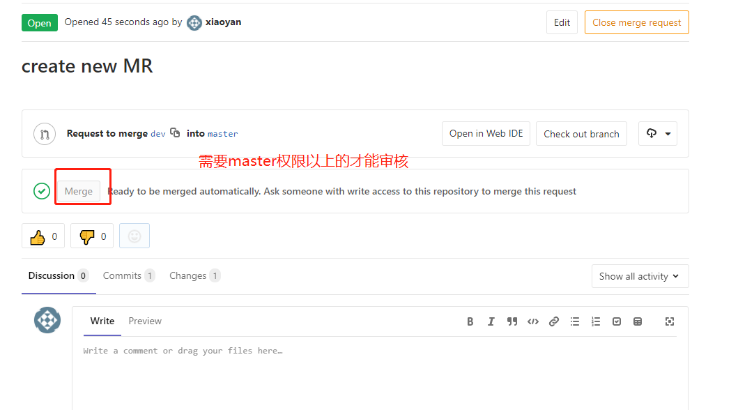 gitlab学习(21)---创建和接受合并请求 Merge Requests_create merge request-CSDN博客