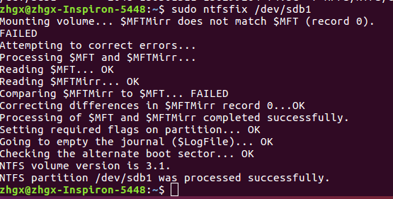 Ubuntu不能挂载移动硬盘问题Error mounting /dev/sda1 at /media/XXXX: Command-line `mount -t "ntfs" -o_ubuntu ...