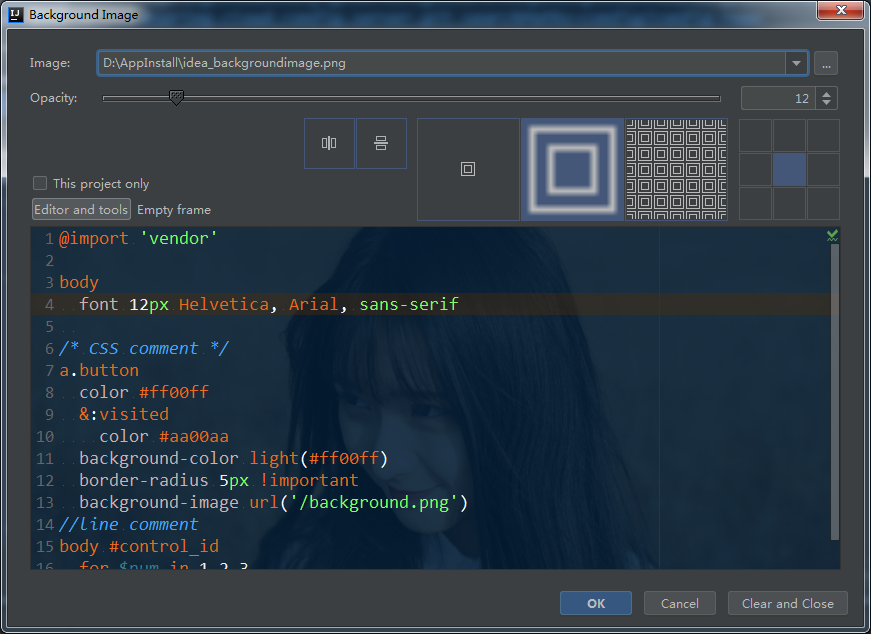 IDEA优化配置（3）--- Intellij IDEA 2017 / 2018设置背景图片与透明度_设置idea 导入类图背景透明-CSDN博客