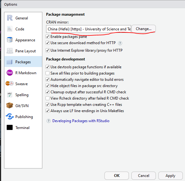 Rstudio中安装package问题_rstudio 不存在叫‘ape’这个名称的程序包-CSDN博客