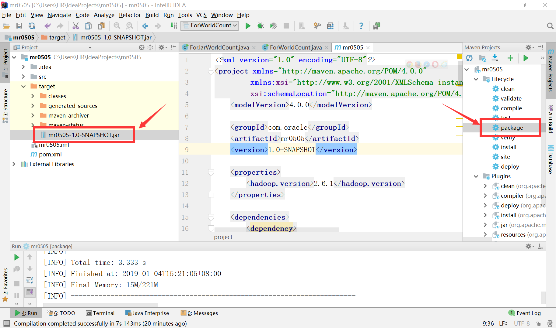 【Hadoop】MapReduce打成jar包上传到Linux运行_如何将mapreduce代码打成jar包传到linux-CSDN博客