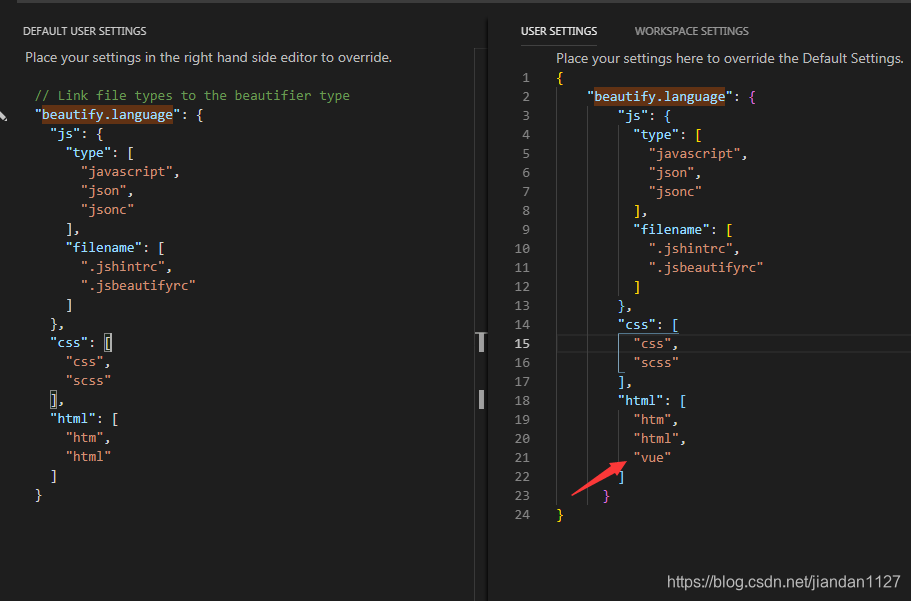 Vscode中使用beautify插件格式化vue文件自定义快捷键vscode Beautify Json Csdn博客