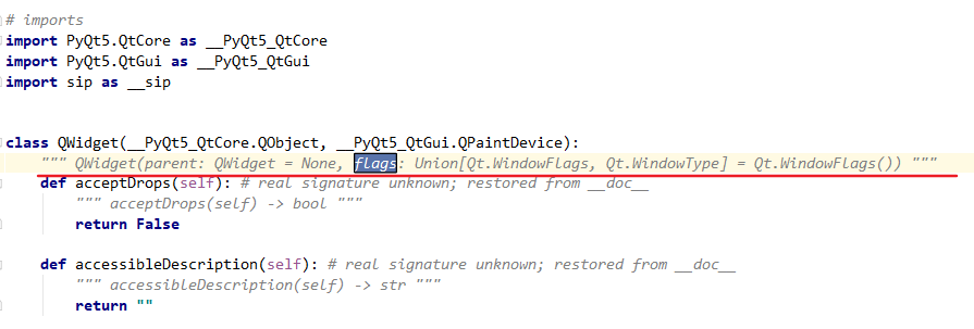 关于使用pyqt5出现 "parameter 'flags' unfilled" 的警告信息-CSDN博客