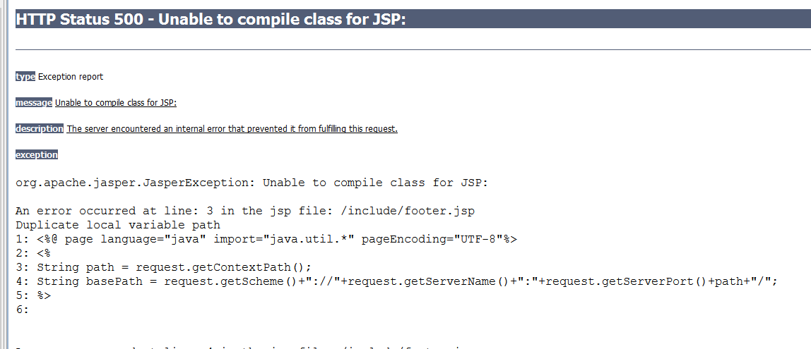 jsp的include出现的bug_- duplicate local variable path - duplicate local -CSDN博客