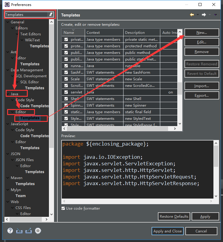 Eclipse创建Servlet模板_eclipse servlet template-CSDN博客